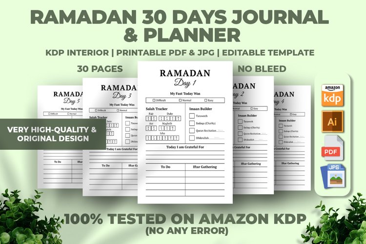 Ramadan 30 Days Journal & Planner KDP Interior