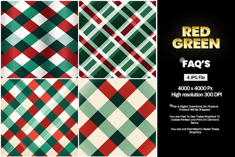 Red Green Square Coaster - 04 Variations