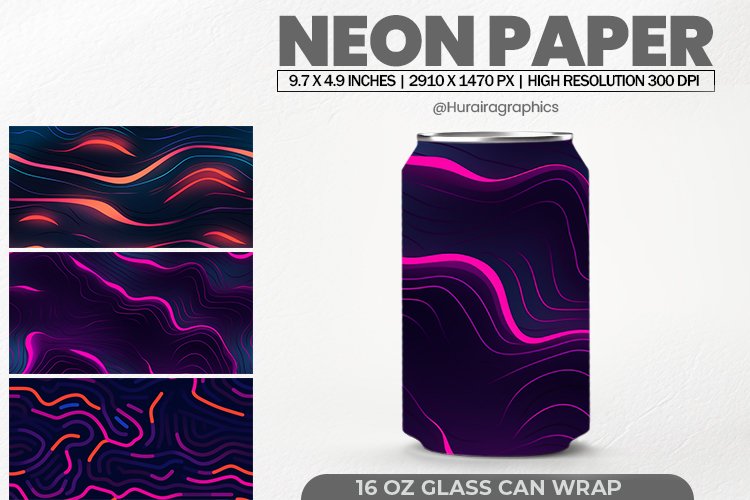 Neon Paper Can Wrap,16 Oz Tumbler Sublimation (3543527)