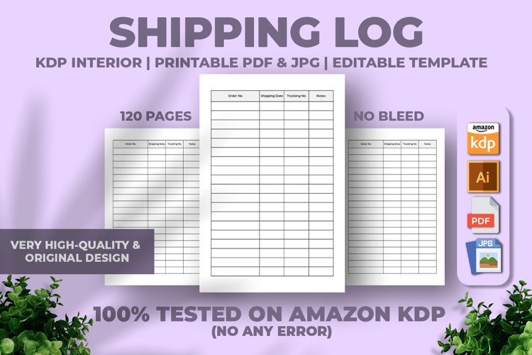 Shipping Log KDP Interior (2157876) | Planner Templates | Design Bundles