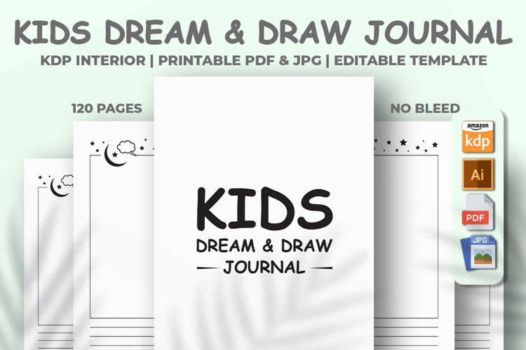 Kids Dream And Draw Journal KDP Interior (2157984) | Planner Templates ...