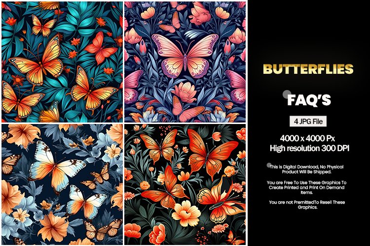 Butterflies Square Coaster - 04 Variations