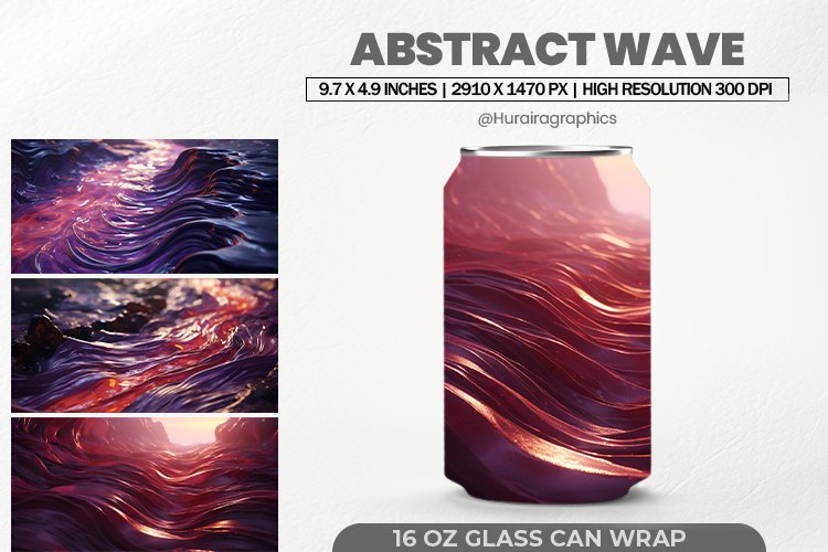 Abstract Wave Can Wrap, 16 Oz Tumbler Sublimation (3541502)