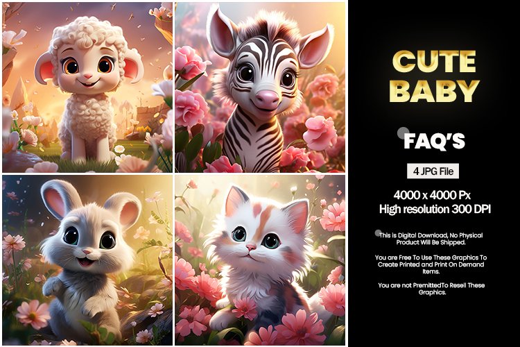 Cute baby Square Coaster - 04 Variations (4585934)