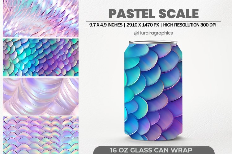 Pastel Scale Glass Can Wrap,16 Oz Tumbler (3624537)
