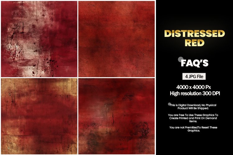 Distressed Red Square Coaster - 04 Variations