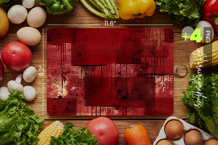 Distressed Red Cutting Board Design - 04 (4628539)