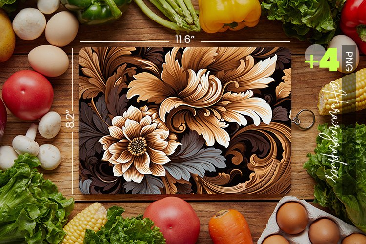 Brown flower Cutting Board Design - 04 Variations (4627444)