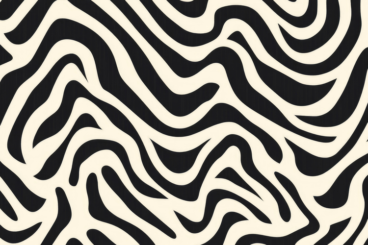 Wavy Loops Black Pattern Background Wallpaper