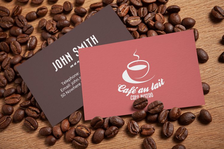 Coffee Shop Business Card Mock-up 08