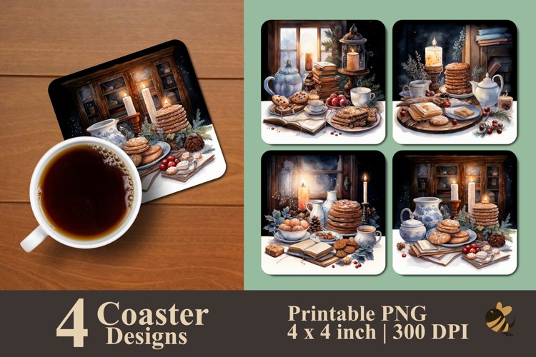 Winter Food Coaster Sublimation Designs