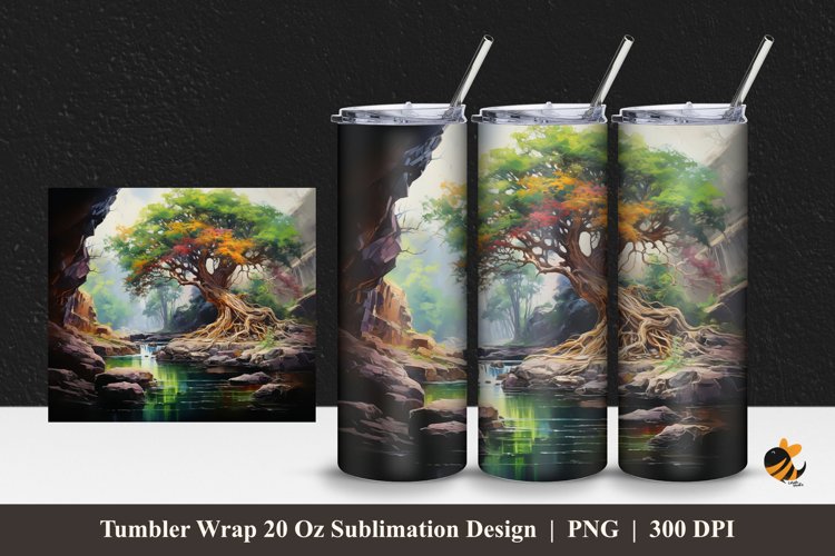 Naturally Dark Tumbler Wrap Sublimation Design 1