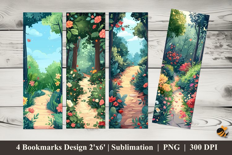 Secret Garden Bookmarks Sublimation Design