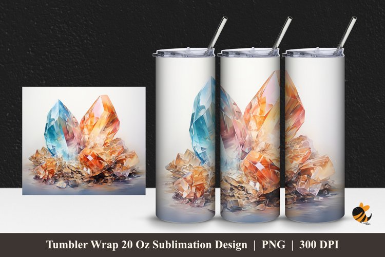 Diamond Stone Tumbler Wrap Sublimation Design 1