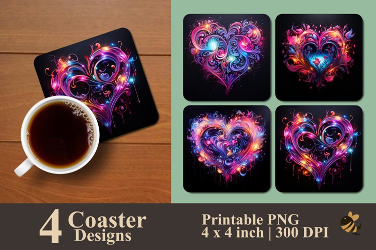 Majestic Love Coaster Sublimation Designs