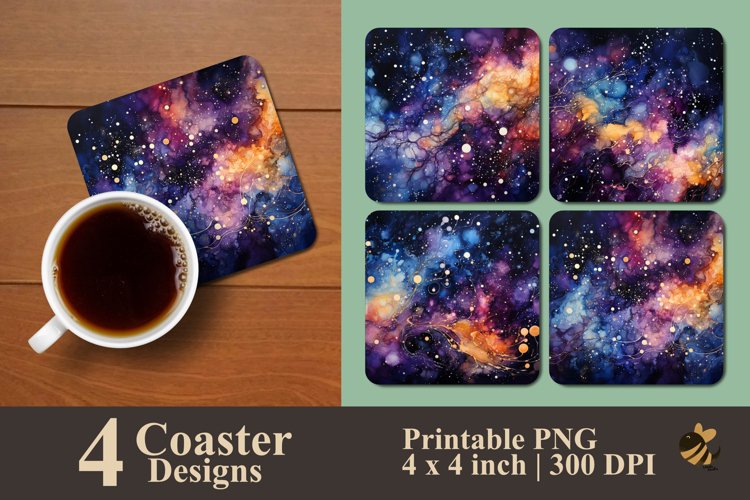 Beauty Fantasy Cosmos Coaster Sublimation Designs