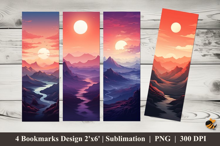 Sunset View Bookmarks Sublimation Design