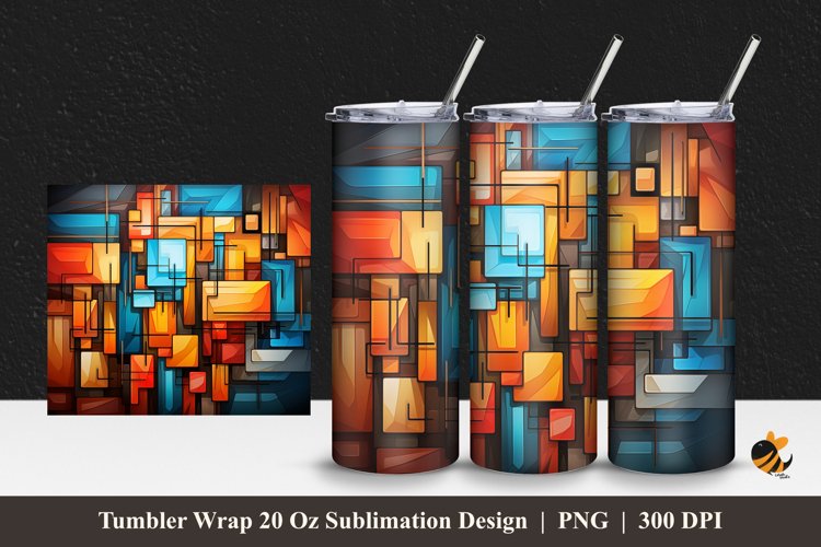 3D Pattern Tumbler Wrap Sublimation Design 1