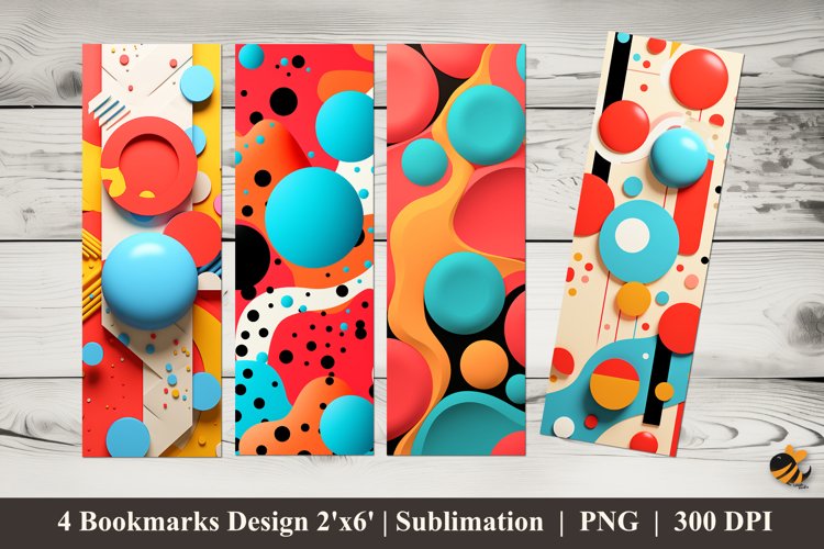 Pop Art Paper Bookmarks Sublimation Design
