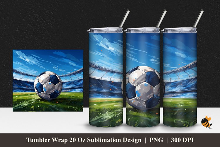 Painting Soccer Tumbler Wrap Sublimation Design 1