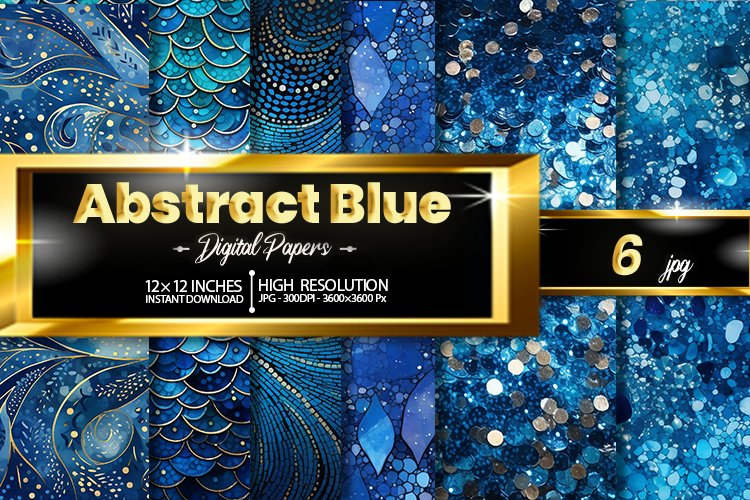 Abstract Blue Digital Papers Bundle (3826597)