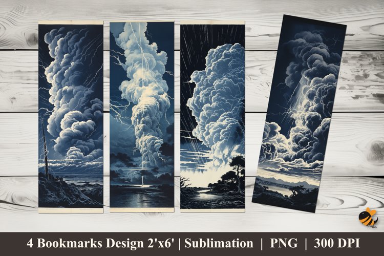 Black Cloud Bookmarks Sublimation Design