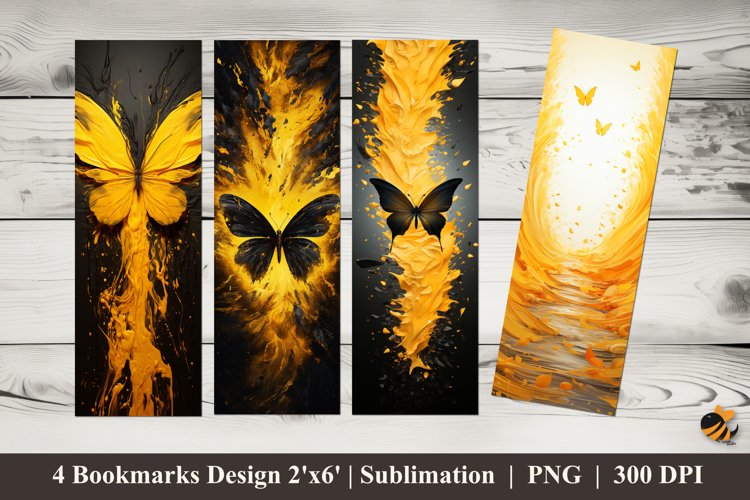 Butterfly Color Splash Bookmarks Sublimation Design