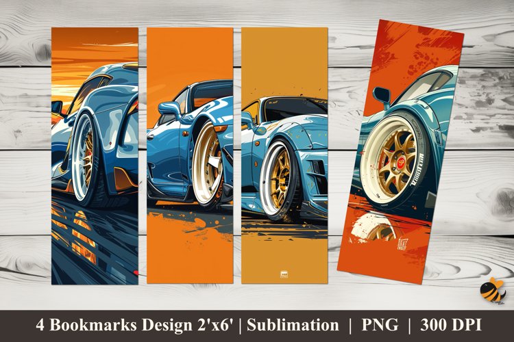 Modified Car Bookmarks Sublimation Design