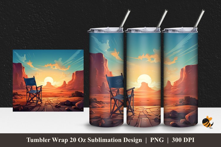 Enjoy Sunset Tumbler Wrap Sublimation Design 1