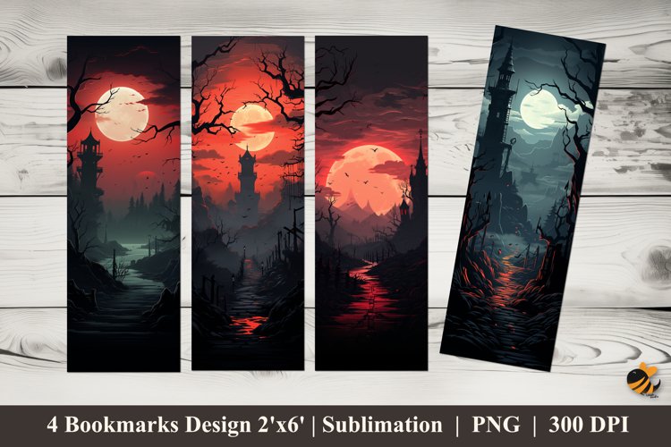 Dark Fantasy Bookmarks Sublimation Design (4859856)