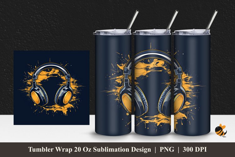 Music Effect Tumbler Wrap Sublimation Design 1