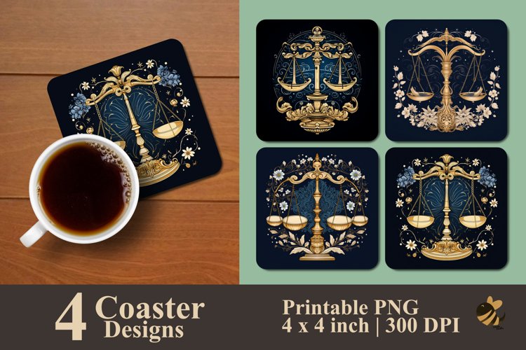 Handdrawn Balance Coaster Sublimation Designs