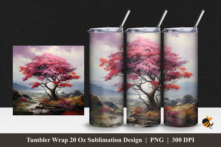Beautiful Tree Tumbler Wrap Sublimation Design 1