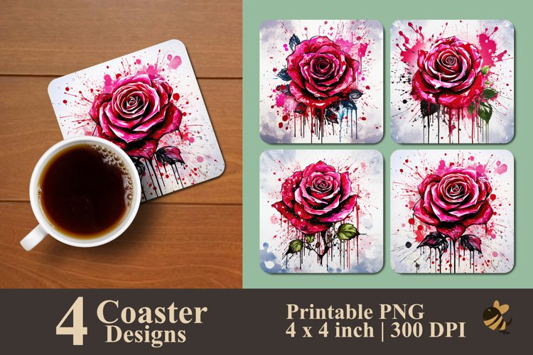 Gotcha Rose Coaster Sublimation Designs