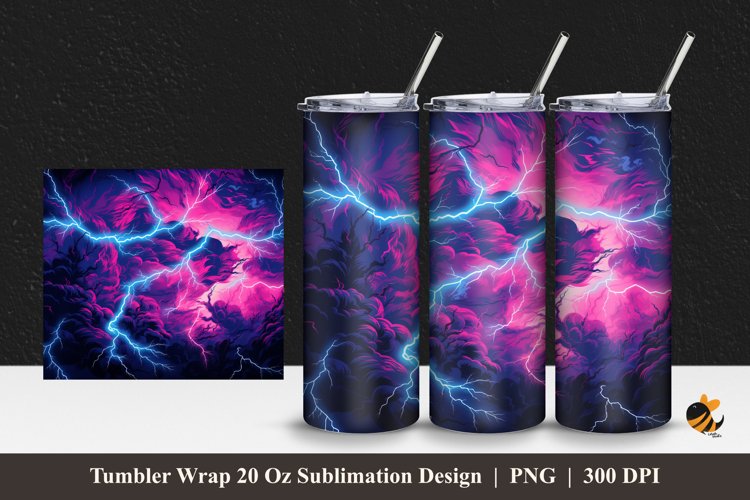 Electric Magenta Tumbler Wrap Sublimation Design 1