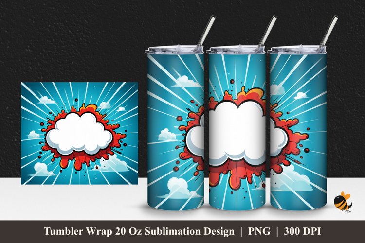Cloud Cartoon Tumbler Wrap Sublimation Design 1