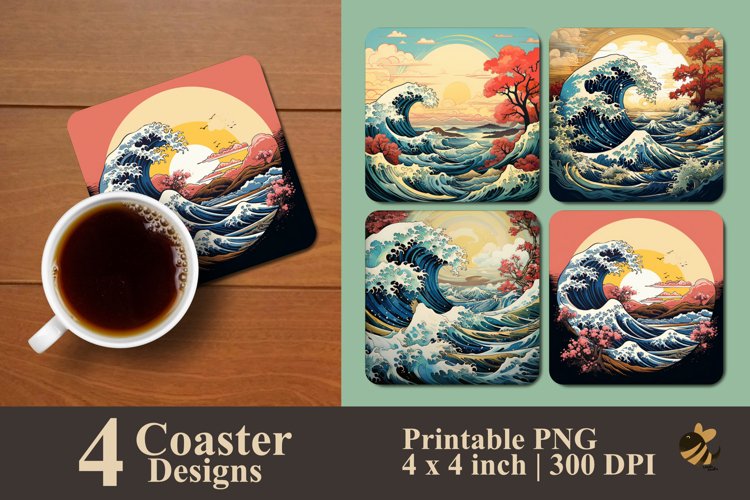 Big Wave Coaster Sublimation Designs