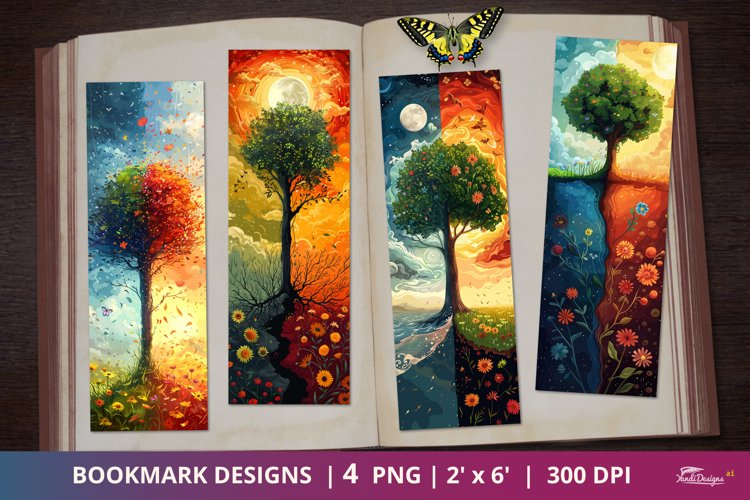 Beautiful Tree Climate Scrapbook Bookmark Designs