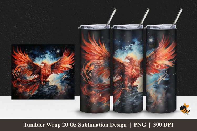 King Phoenix Tumbler Wrap Sublimation Design 1