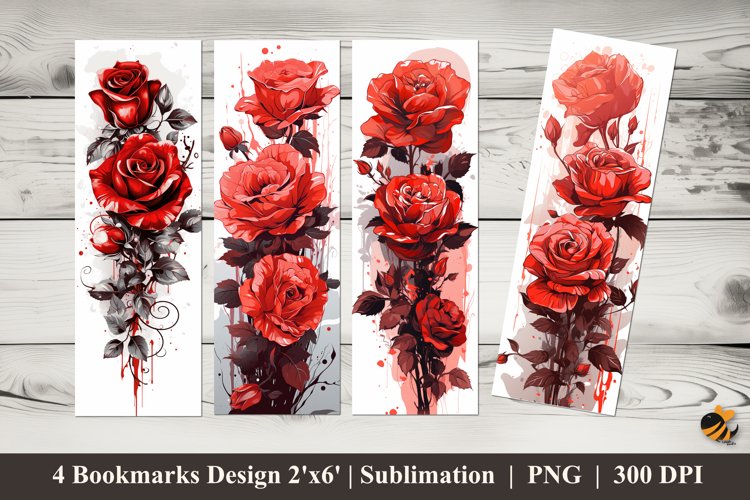 Rare Rose Bookmarks Sublimation Design