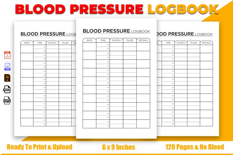 Blood Pressure Logbook KDP Interior Design