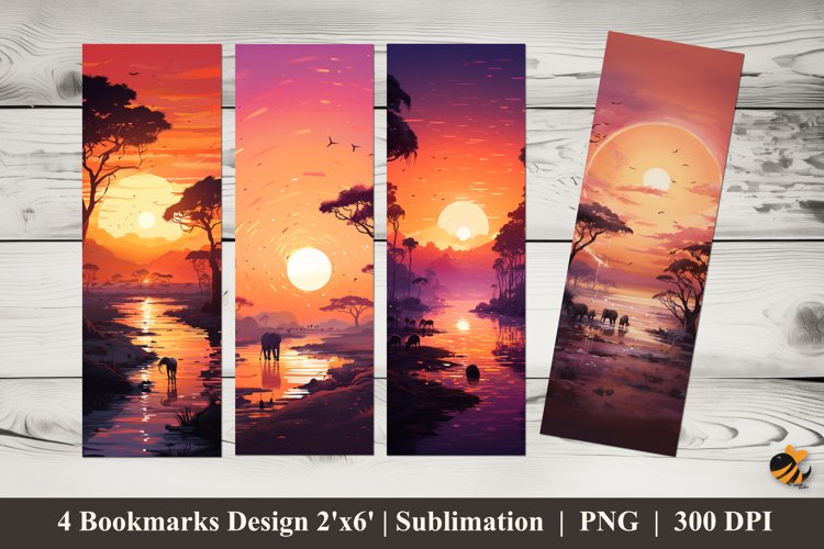 Blurred Sunset Bookmarks Sublimation Design