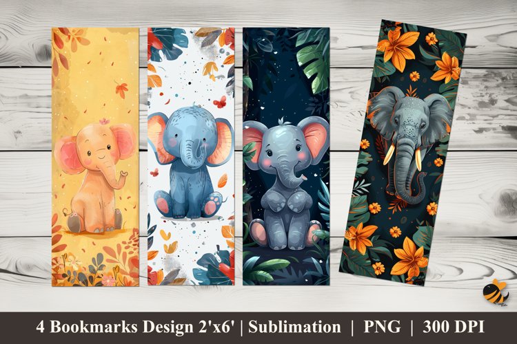 Elephant Bookmark Sublimation Design