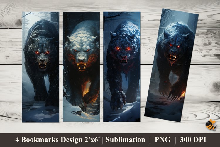 Spooky Bear Bookmarks Sublimation Design