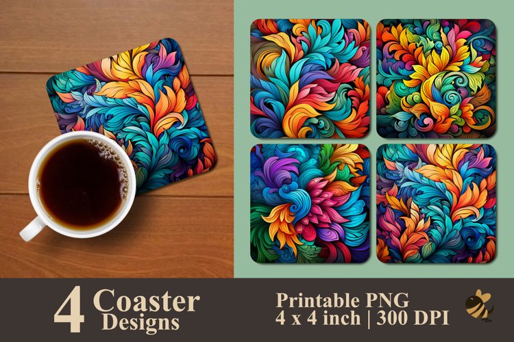 Bright Colors Coaster Sublimation Designs