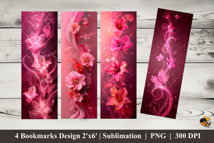 Abstract Pink Bookmarks Sublimation Design