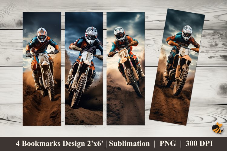 Motocross Rider Bookmarks Sublimation Design