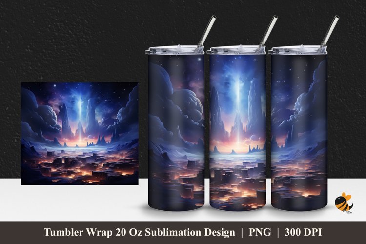 Cosmic Galaxy Tumbler Wrap Sublimation Design 1
