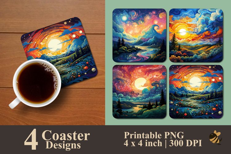 Magically Nature Coaster Sublimation Designs