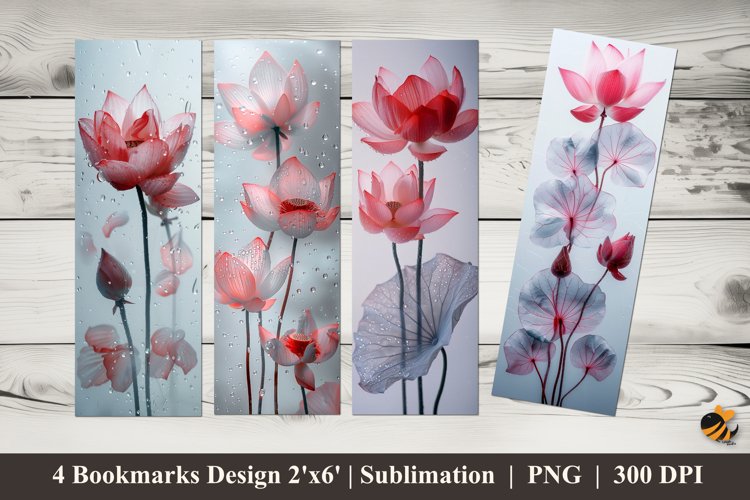 Simple White Lotus Bookmarks Sublimation Design